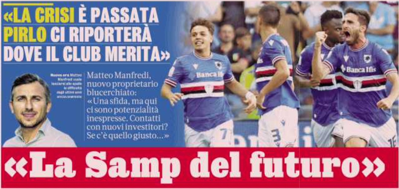 Cessione Sampdoria, Matteo Manfredi: così l'abbiamo salvata dalla Serie D