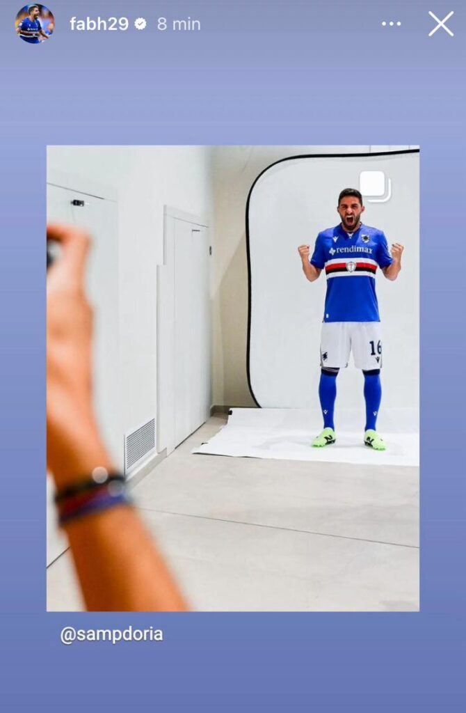 SOCIAL - Sampdoria, Borini posa con i colori più belli del mondo
