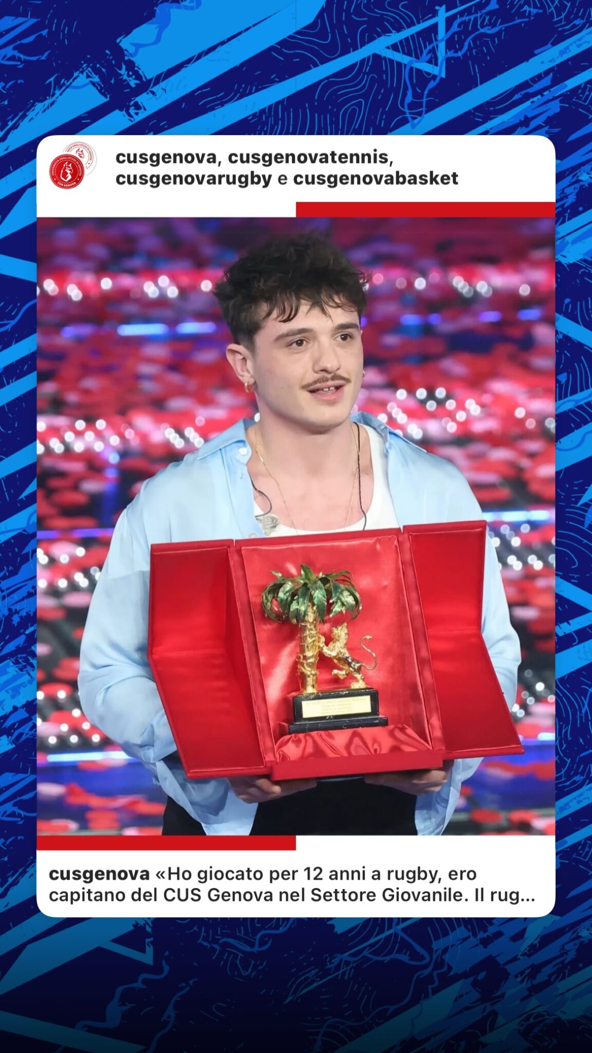Sanremo 2025, la gioia del papà di Olly dal rugby al successo