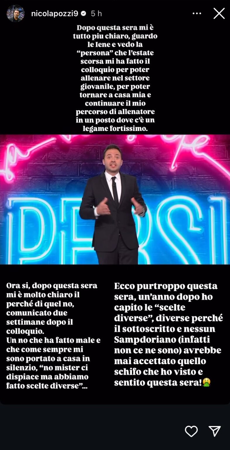 SOCIAL - Le Iene, Sampdoria, Nicola Pozzi contro Luca Silvani: ora è tutto più chiaro. Il post