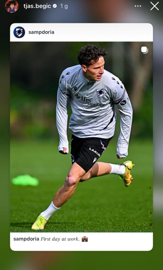SOCIAL - Sampdoria, Tjas Begic, subito pronto per Avellino. Il post