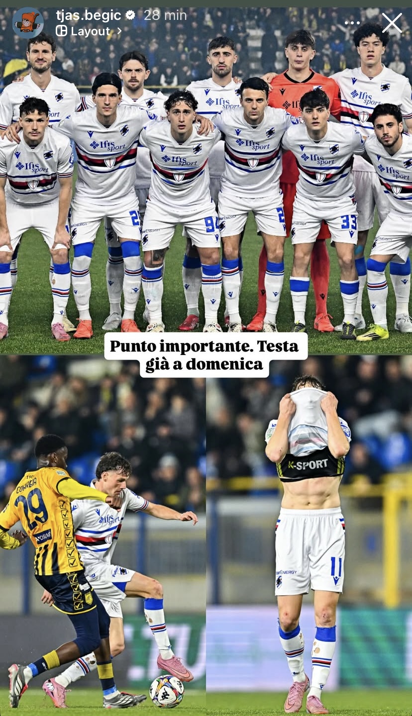 SOCIAL - Juve Stabia-Sampdoria, Tjas Begic è d'accordo con Andrea ...
